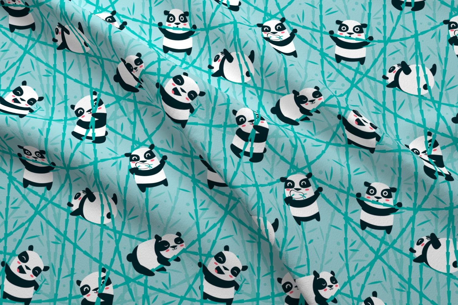 Panda Fabric Panda Bamboo By Ewa Brzozowska Panda Modern