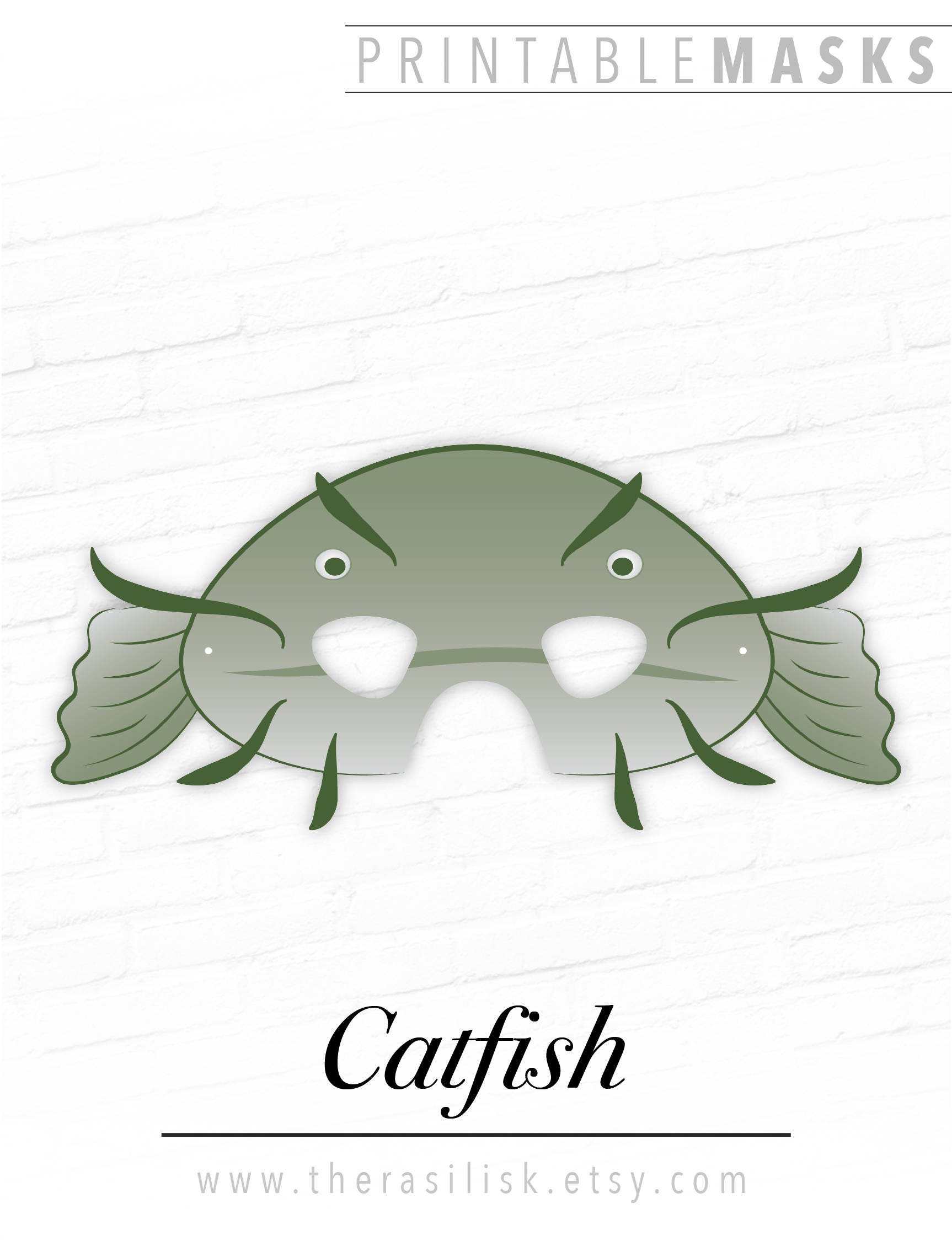 Catfish Mask Printable Fish Mask Printable Catfish Mask