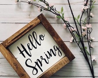 Hello spring sign | Etsy