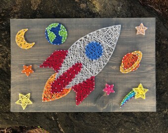 MADE TO ORDER Outer Space Rocketship String Art