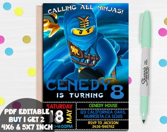 Ninjago invitations | Etsy