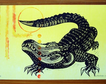 Gator art | Etsy