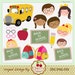 Back to school kids digital clip art set for Personal and