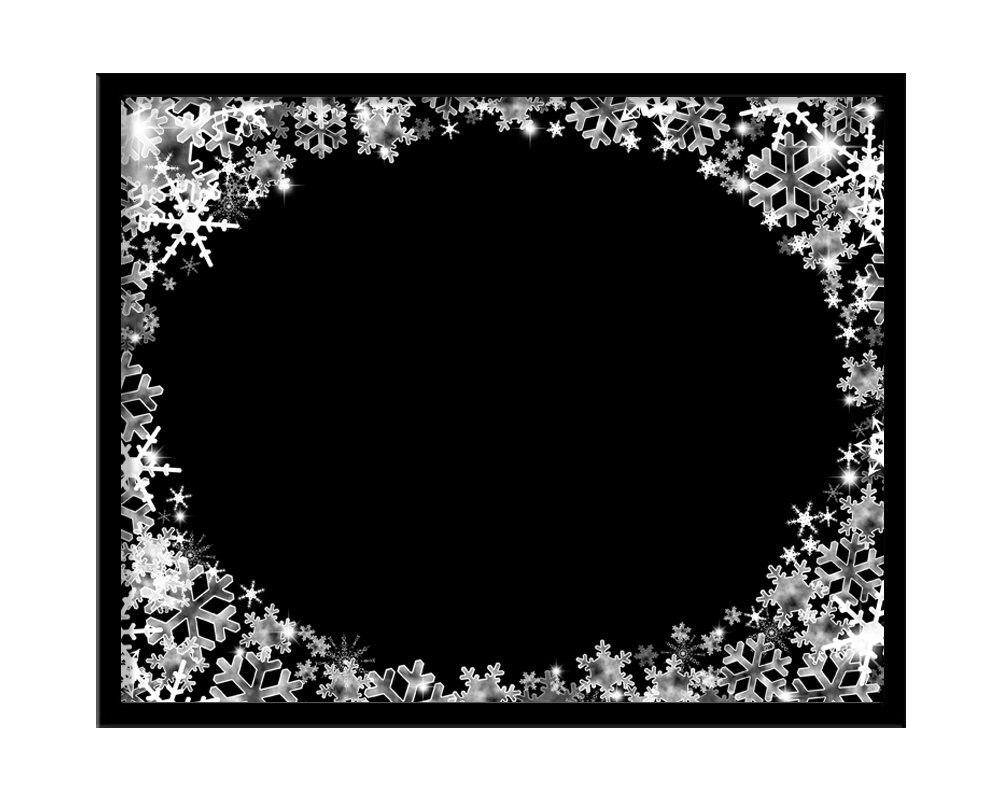Digital Snowflake Frame Christmas Background Photoshop PNG