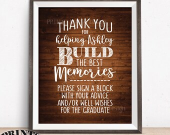 Sign a Block Sign Thank You for Helping Me Build Memories