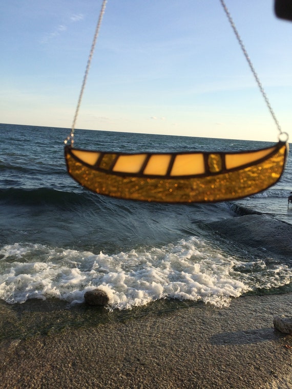 Stained Glass Canoe Ornament Canoe Home Decor