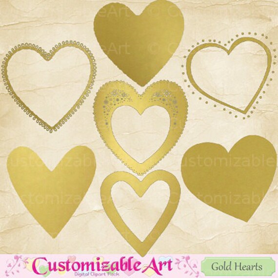 Gold Heart Clipart Gold Hearts Clip Art Golden Heart Frames