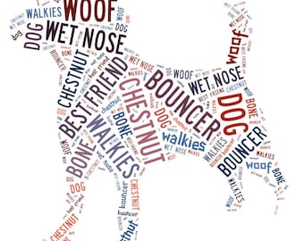 Dog word art | Etsy