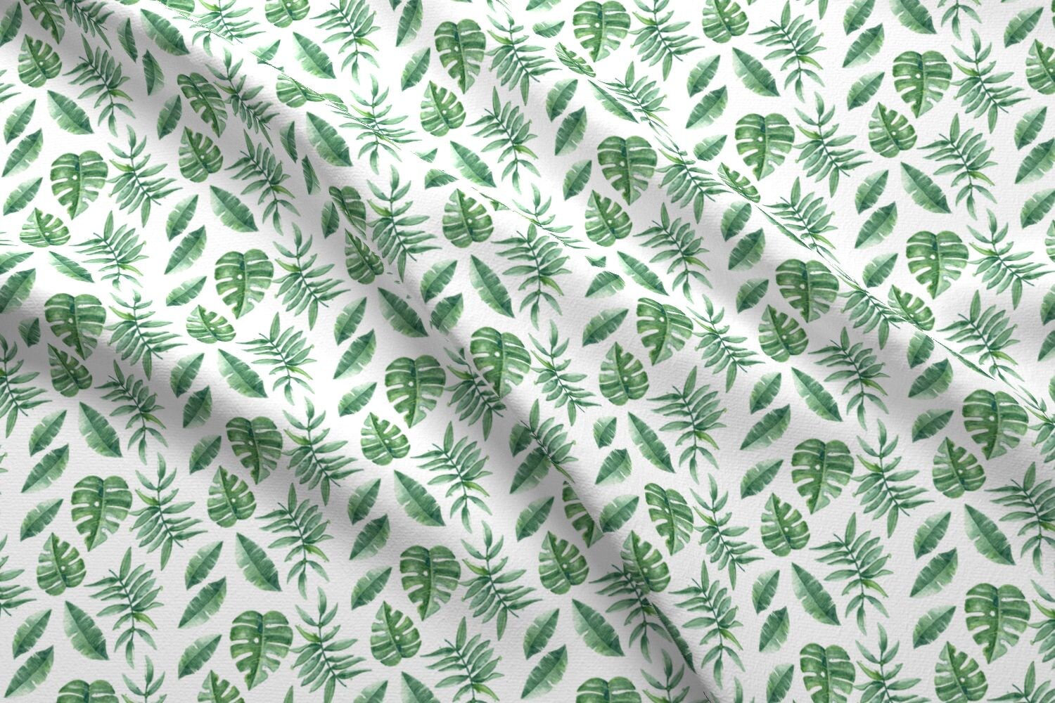 Monstera Fabric Tropical Leaves Palm Leaf Frawn Banana Water