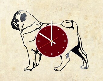 Pug clock | Etsy