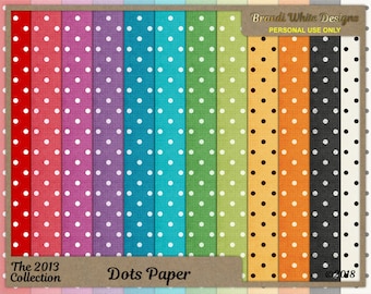 Digital Polka Dot Backgrounds Digital Scrapbook Papers in