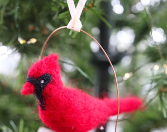 Needle felt cardinal | Etsy