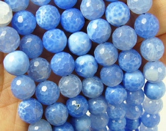 Fire Agate Faceted Gemstone Beads 1 Strand 31-8