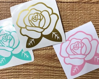 Pink roses decals | Etsy