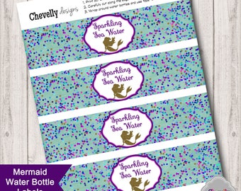 Mermaid water labels | Etsy