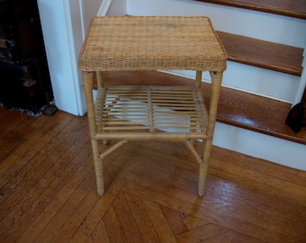 Rattan side table | Etsy