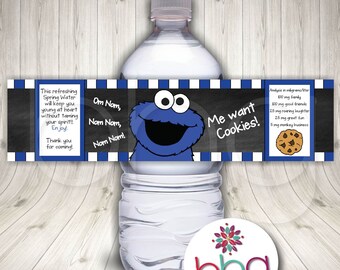 Cookie monster label | Etsy