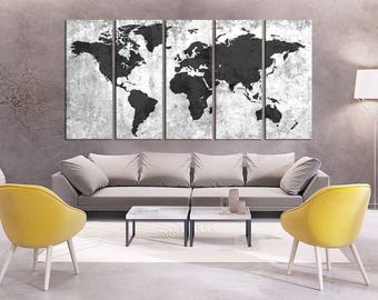 World map canvas | Etsy