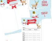 Items similar to Christmas Bunco Score Card with Reindeer, Snowman and ...