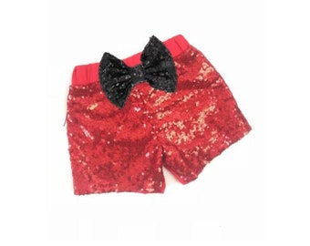 Red sequin shorts | Etsy