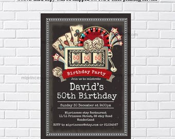 Slot machine invite | Etsy