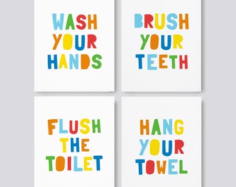 Kids bathroom signs | Etsy