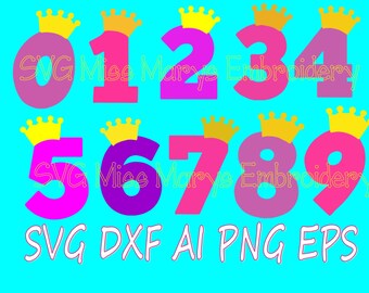 Princess numbers | Etsy