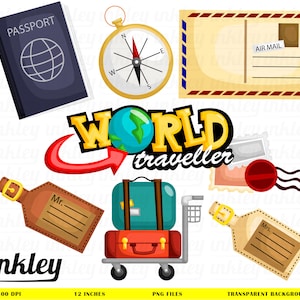Travel clip art | Etsy