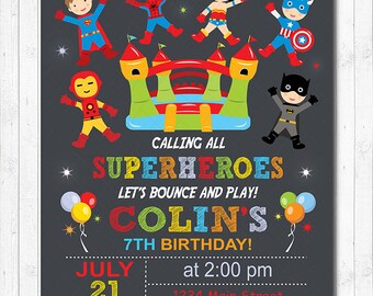 Super hero invite | Etsy