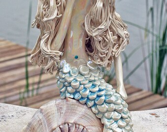 Hand built Mermaid Pottery/ceramics One of a by Elliesmermaids