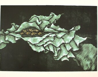 Reduction woodcut | Etsy