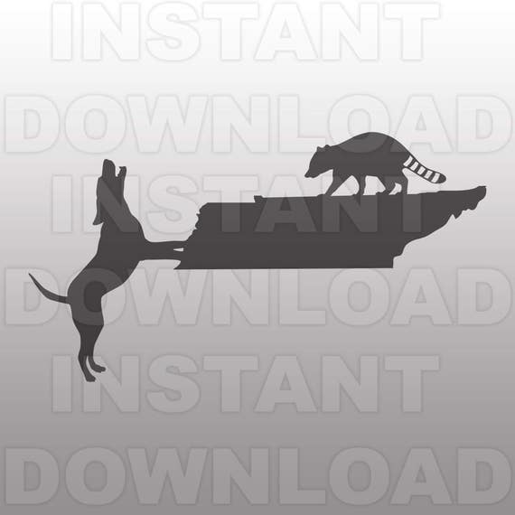 Tennessee Coon Hunting SVG FileRaccoon SVG Vector Art for
