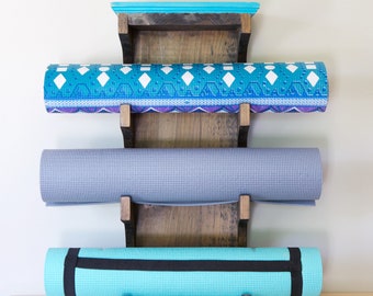 Yoga mat rack | Etsy