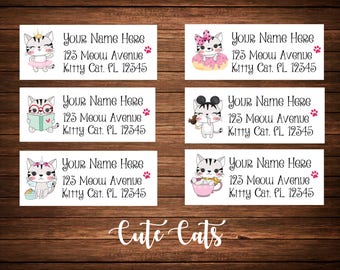 Cat address labels | Etsy