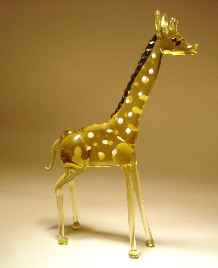 Handmade Art Blown Glass Animal Figurine GIRAFFE