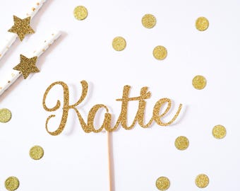 Glitter cake topper | Etsy