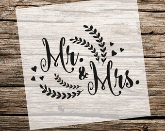 Mr and mrs stencil | Etsy