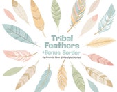 Items similar to Professional Tribal Feathers Clipart & Vectors in ...