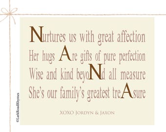 Poem for nana | Etsy