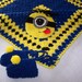 Hand Crocheted Minion Granny Square Baby Blanket/ Afghan plus