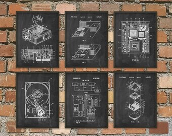 Computer Geek Wall Art Poster Set of 4 No.2 Computer Room