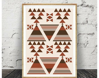 Aztec Print Western Art Decor Mexican Rug Mexico Tribal