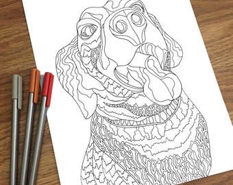 Dog coloring page | Etsy