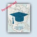 Graduation Art Personalized Graduation Gift Map Graduation