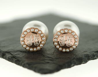 Double pearl earring | Etsy