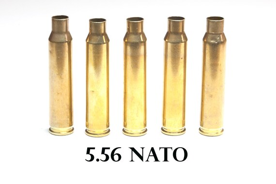 5.56x45 NATO empty shell casings lot of 5 pieces.