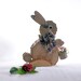 Rustic log slice rabbit log easter bunny wooden rabbit