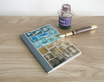 Abstract Stamp Art Multicolour Wall Art Framed Upcycled