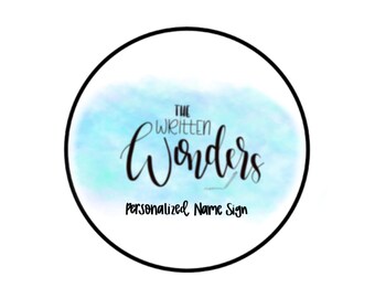 Circle name sign | Etsy