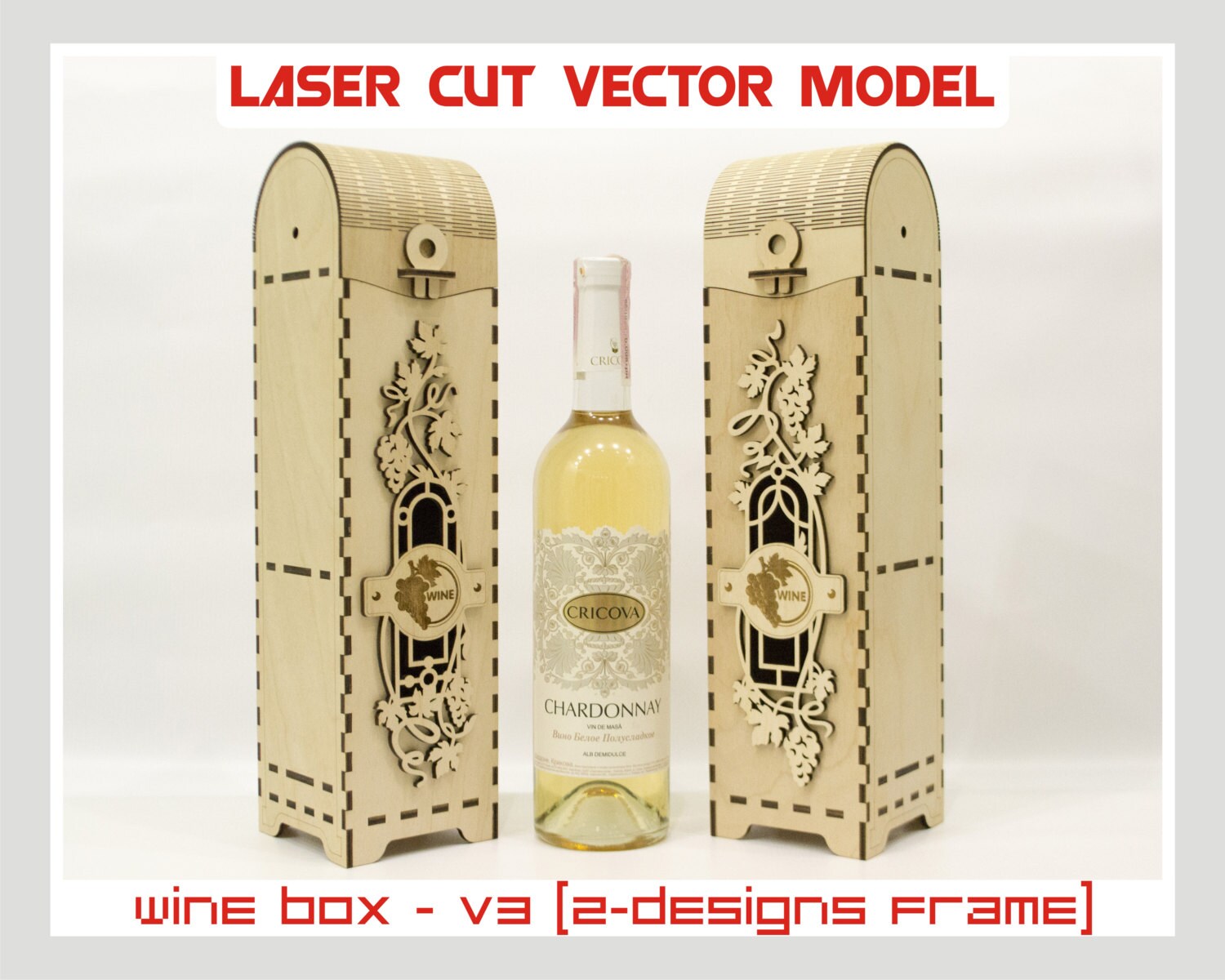 Wine Box Wood Wine Box Plywood Wine Box Laser Cut Vector